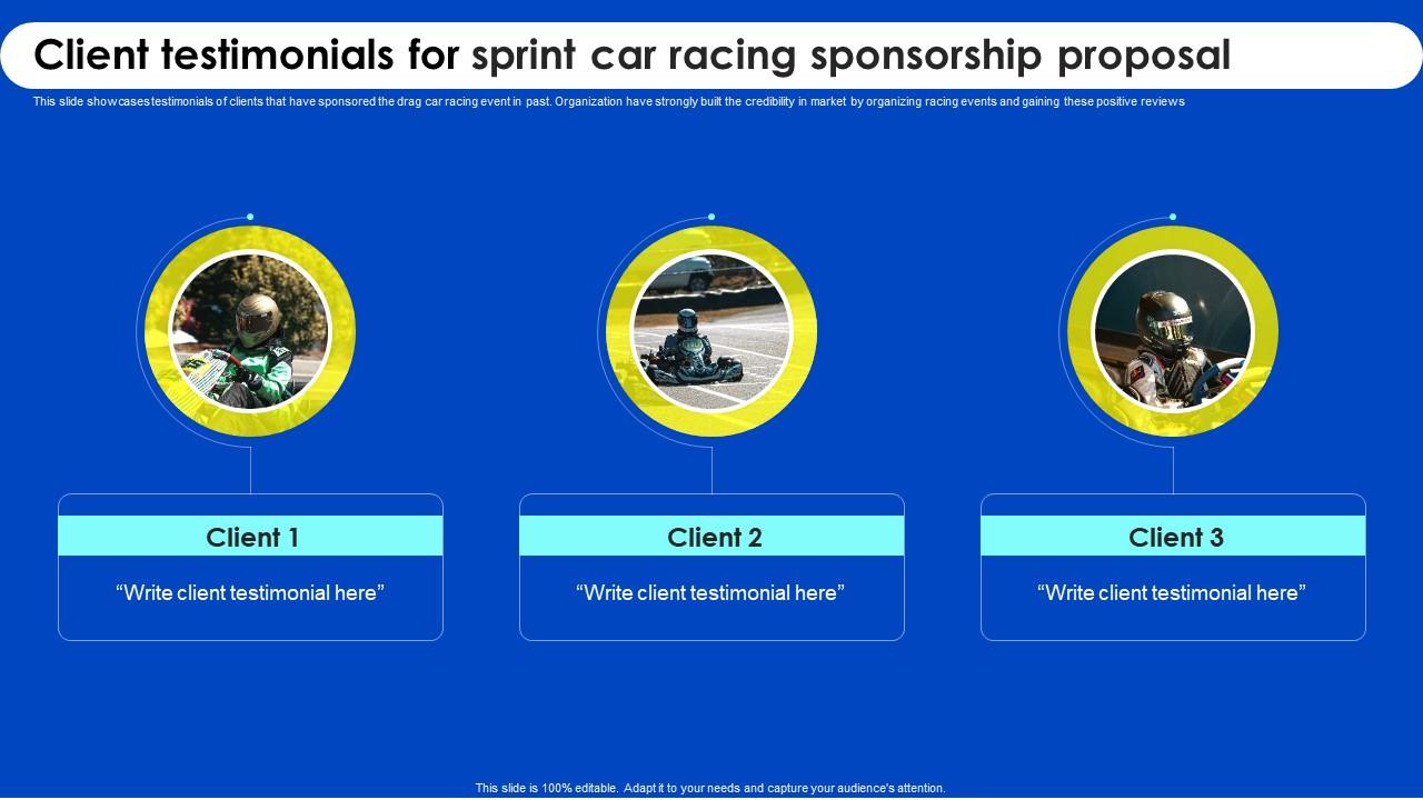 Client Testimonials For Sprint Car Racing Sponsorship Proposal Ppt Show ...