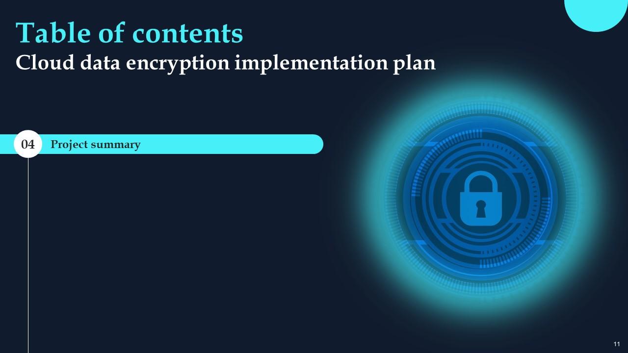 Cloud Data Encryption Implementation Plan Powerpoint Presentation Slides