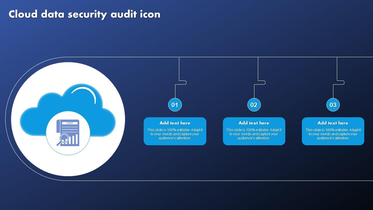 Cloud Data Security Audit Icon Ppt Example