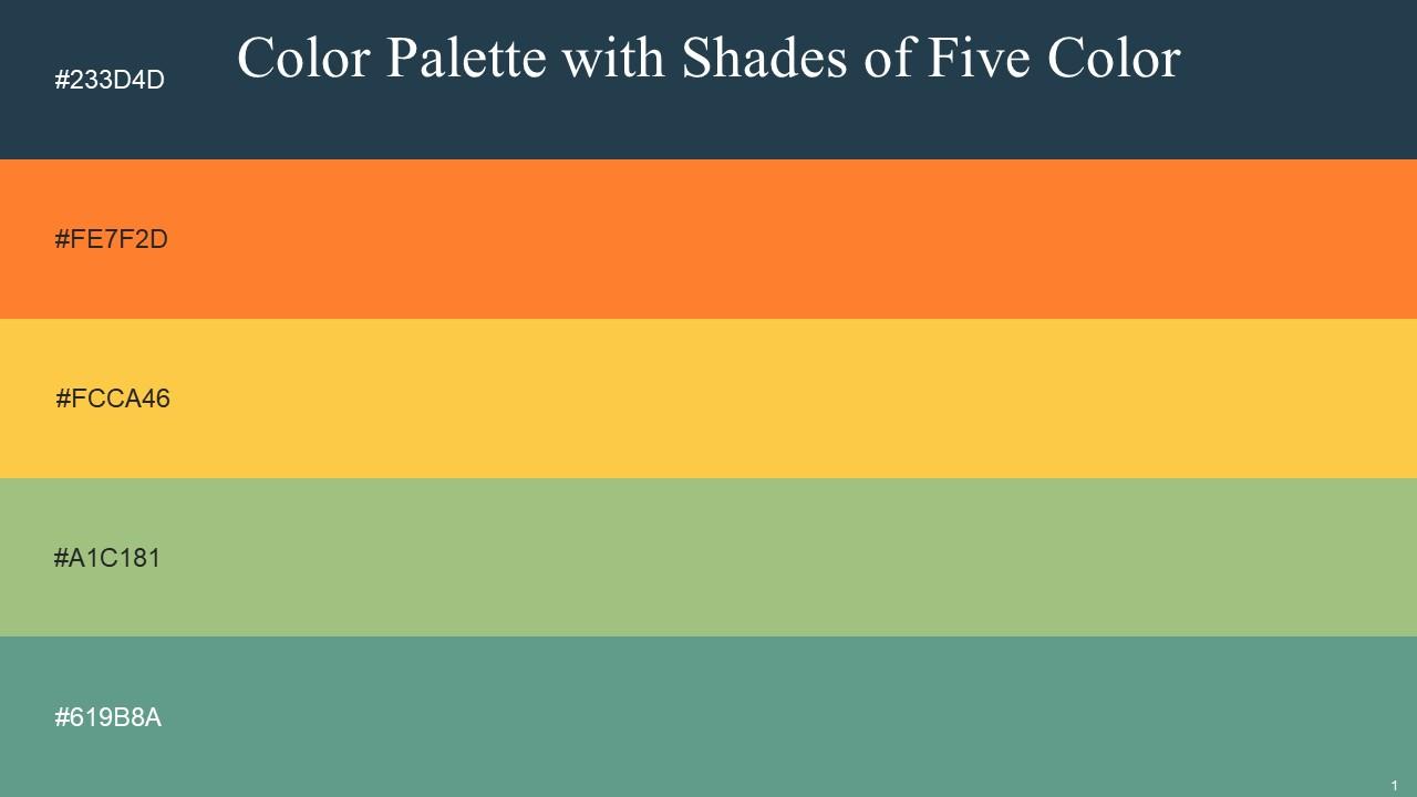 Color Palette With Five Shade Blue Dianne Crusta Bright Sun Olivine ...