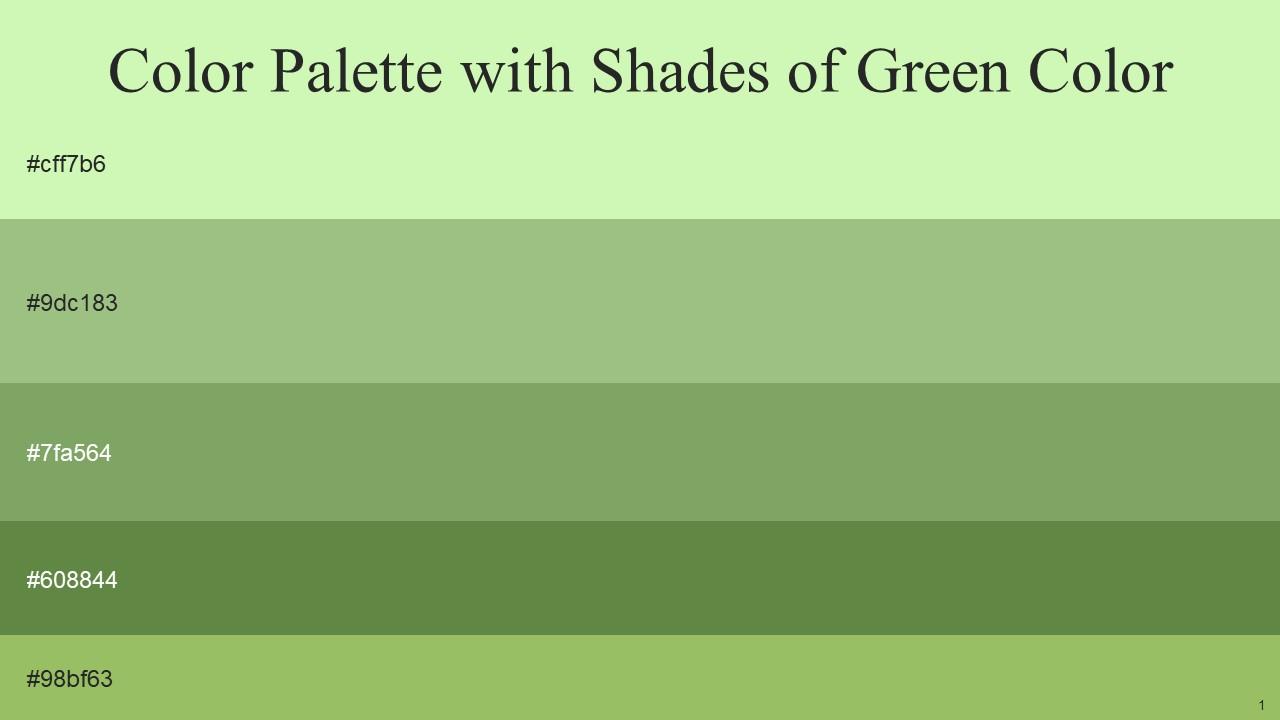 Color Palette With Five Shade Gossip Olivine Asparagus Fern Green