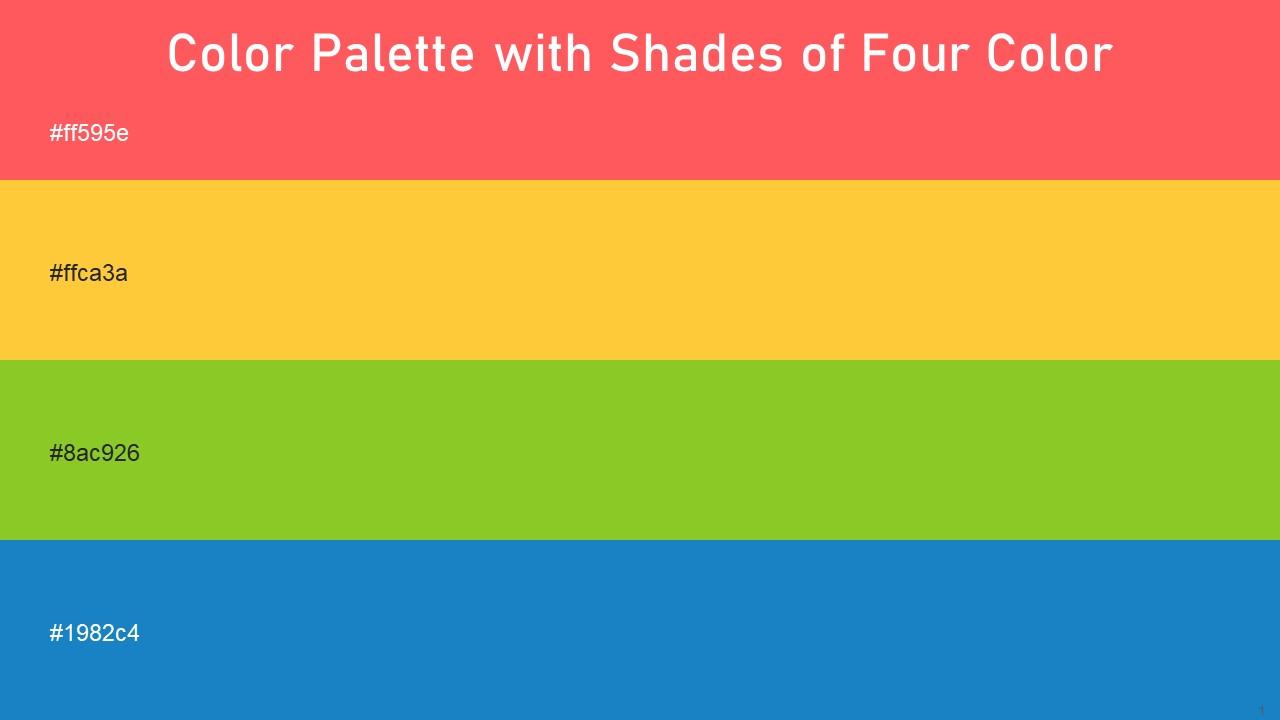 Color Palette With Five Shade Persimmon Sunglow Atlantis Denim PPT ...