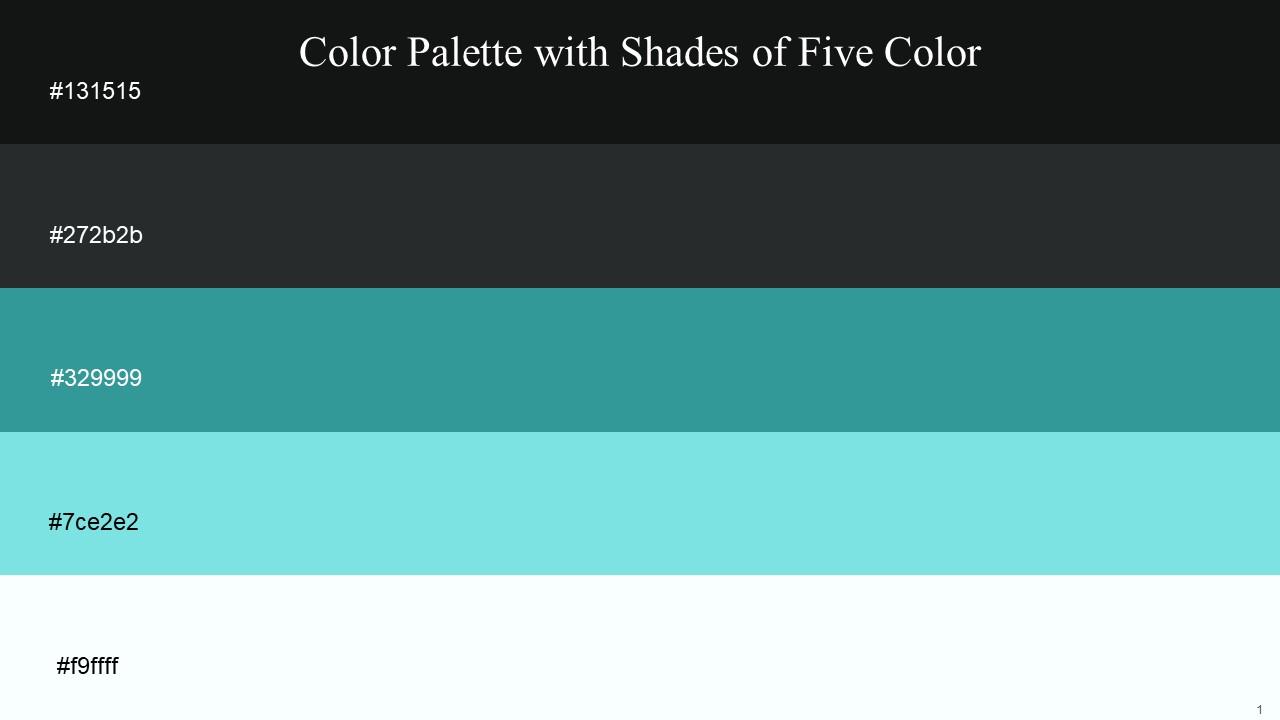 Color Palette With Five Shade Woodsmoke Outer Space Lochinvar ...