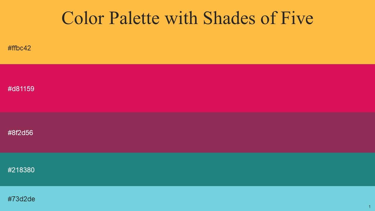 Color Palette With Five Shade Yellow Orange Razzmatazz Camelot Elm ...