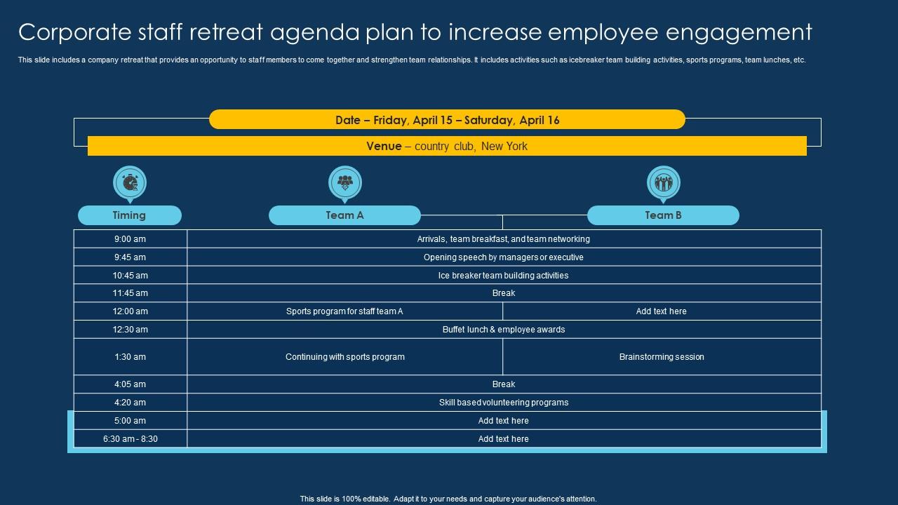 Corporate Staff Retreat Agenda Plan To Increase Employee Engagement PPT ... Corporate Staff Retreat Agenda Plan To Increase Employee Engagement PPT ...