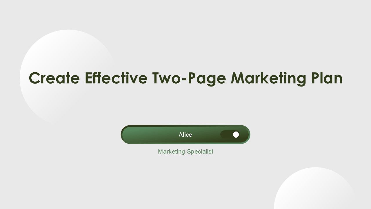 Create Effective Two Page Marketing Plan PPT Information AT