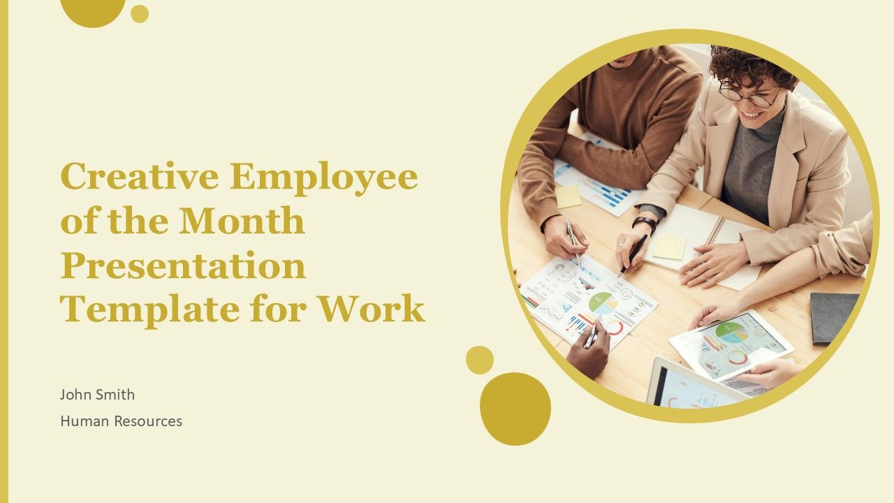 Creative Employee Of The Month Presentation Template For Work PPT H