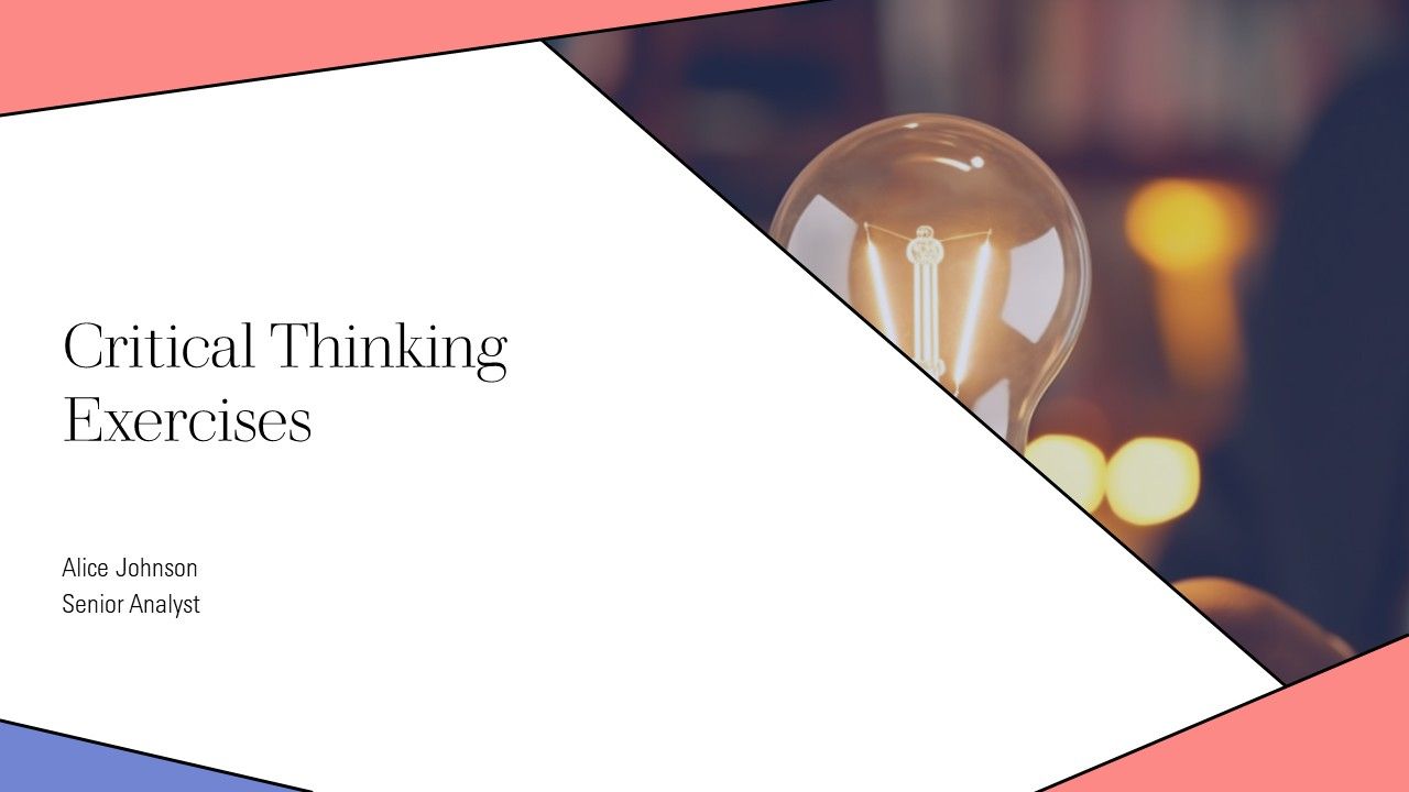 Critical Thinking Exercises PPT Structure ACP