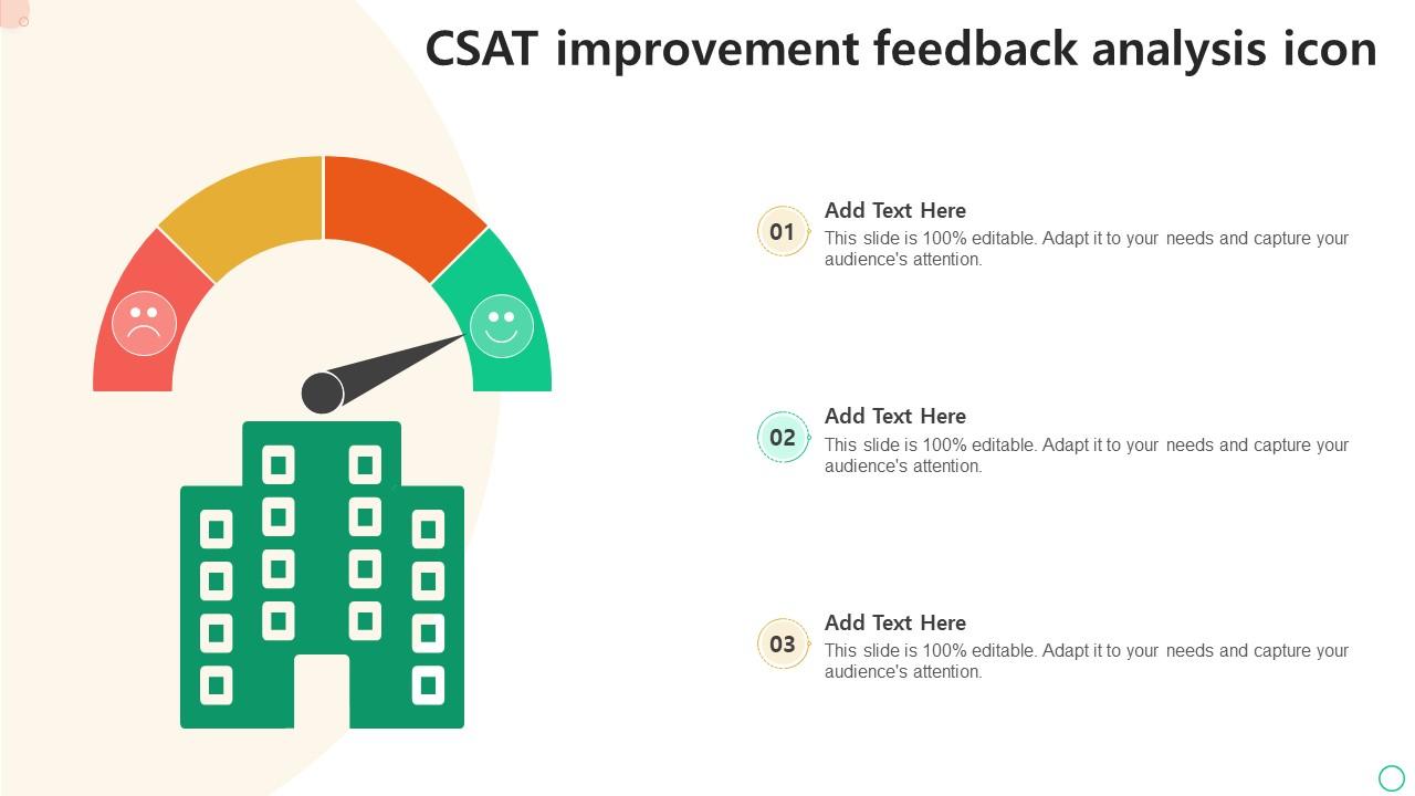Csat Improvement Feedback Analysis Icon Ppt Slide
