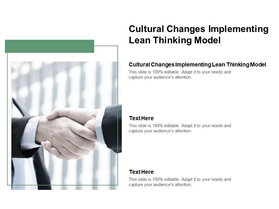 Cultural Changes Implementing Lean Thinking Model Ppt Powerpoint Presentation Summary Example ...