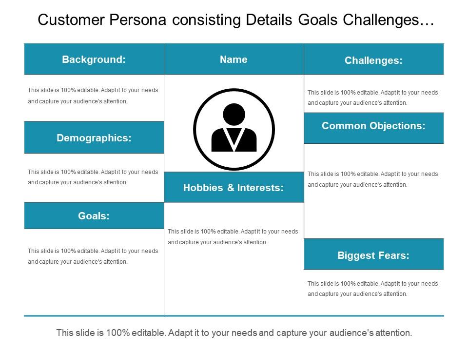 Customer Persona Consisting Details Goals Challenges Common Objectives
