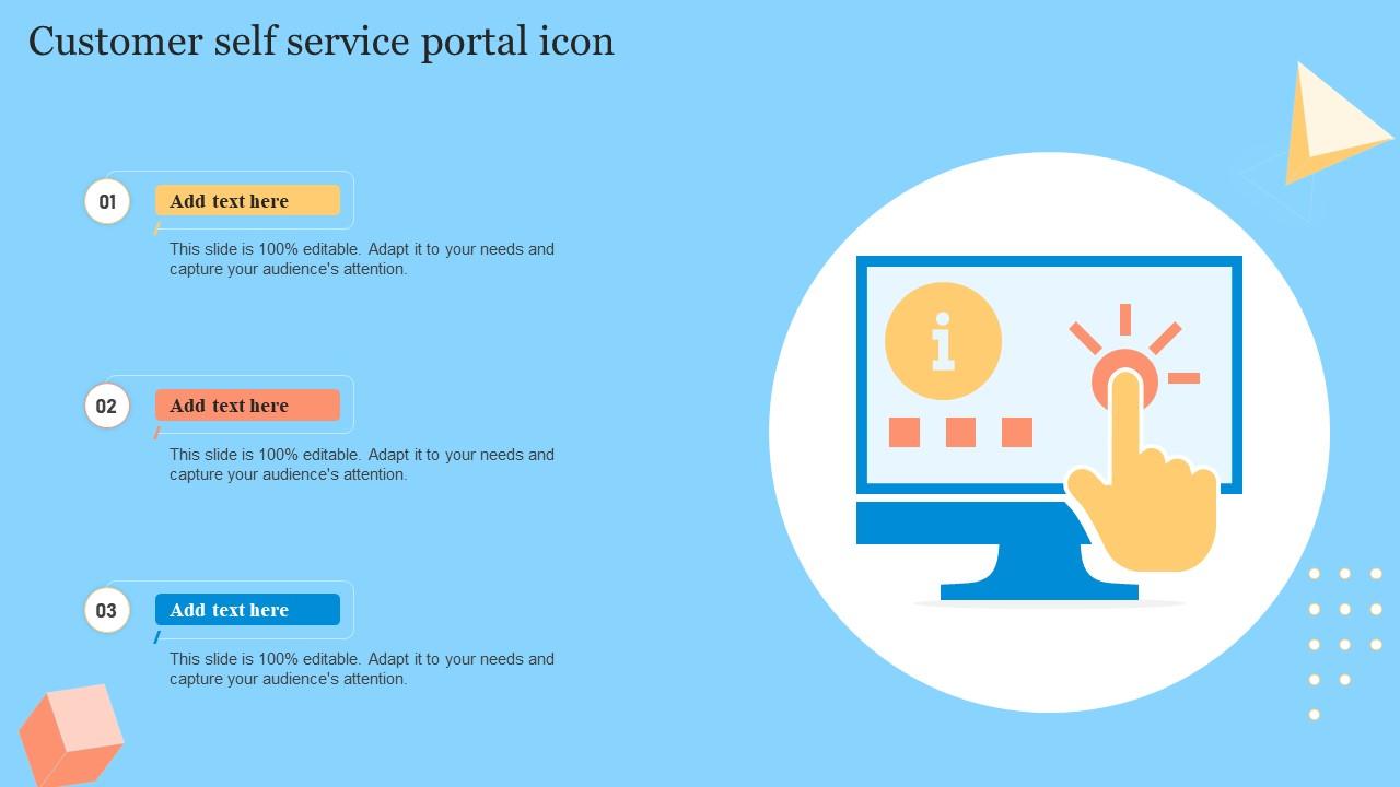 Customer Self Service Portal Icon PPT Template Customer Self Service Portal Icon PPT Template