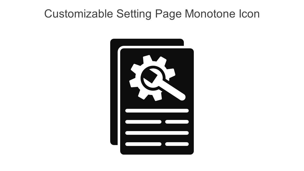 Customizable Setting Page Monotone Icon In Powerpoint Pptx Png And Editable Eps Format