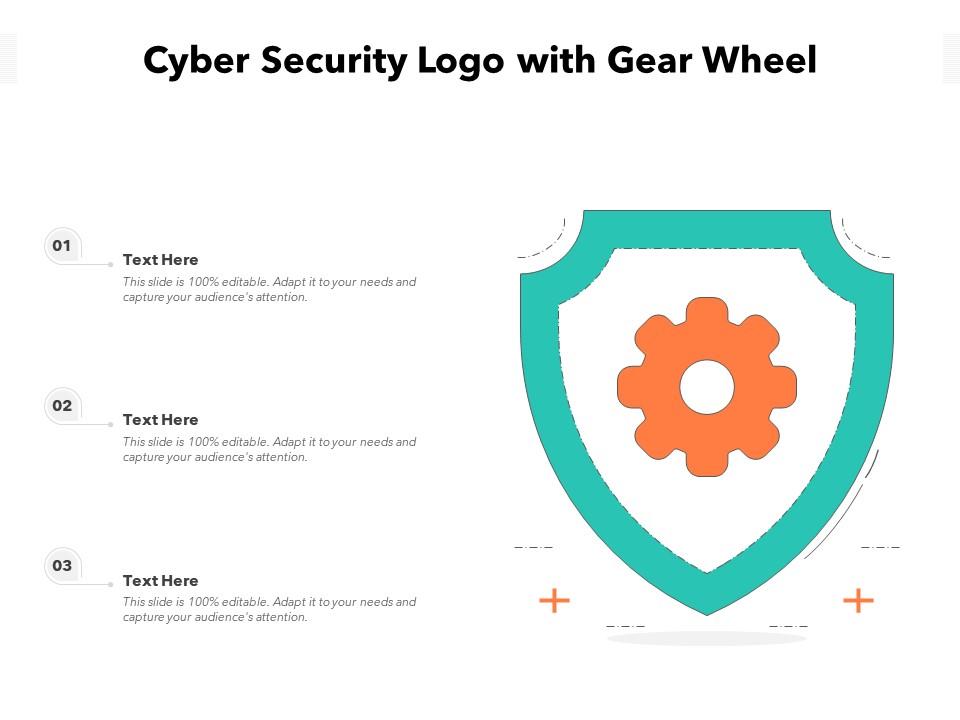 Cyber Security Logo With Gear Wheel | Presentation Graphics ...