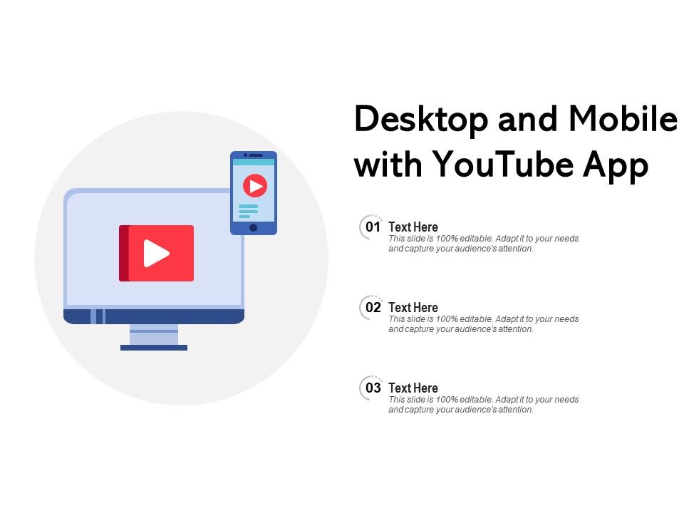Desktop And Mobile With Youtube App | PowerPoint Presentation Images ...
