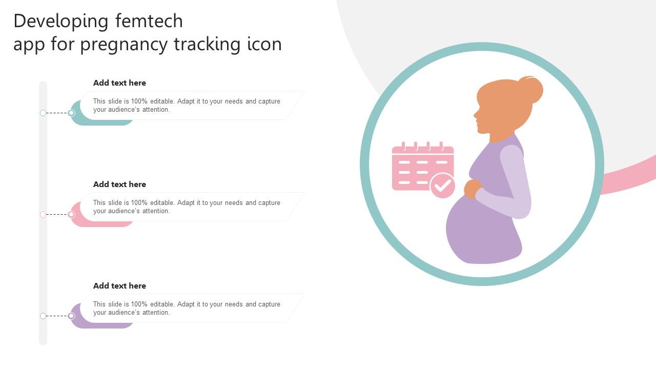 Developing Femtech App For Pregnancy Tracking Icon PPT Sample