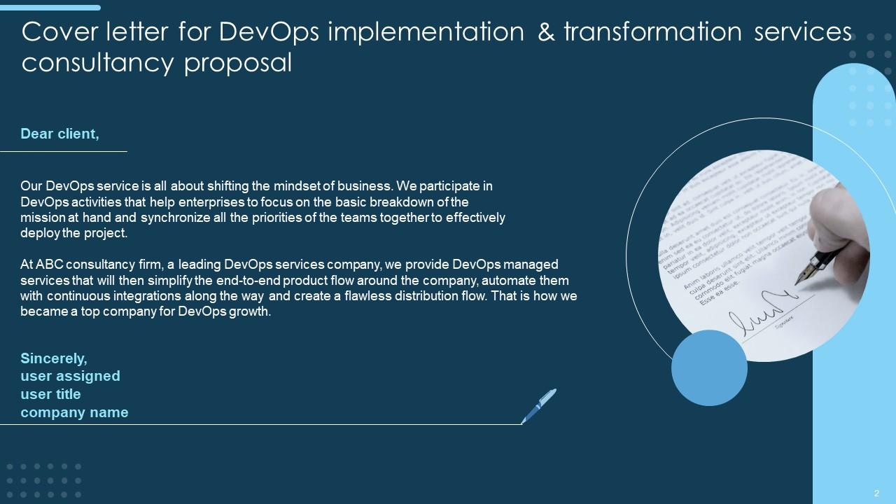 Devops Implementation And Transformation Services Consultancy Proposal Powerpoint Presentation