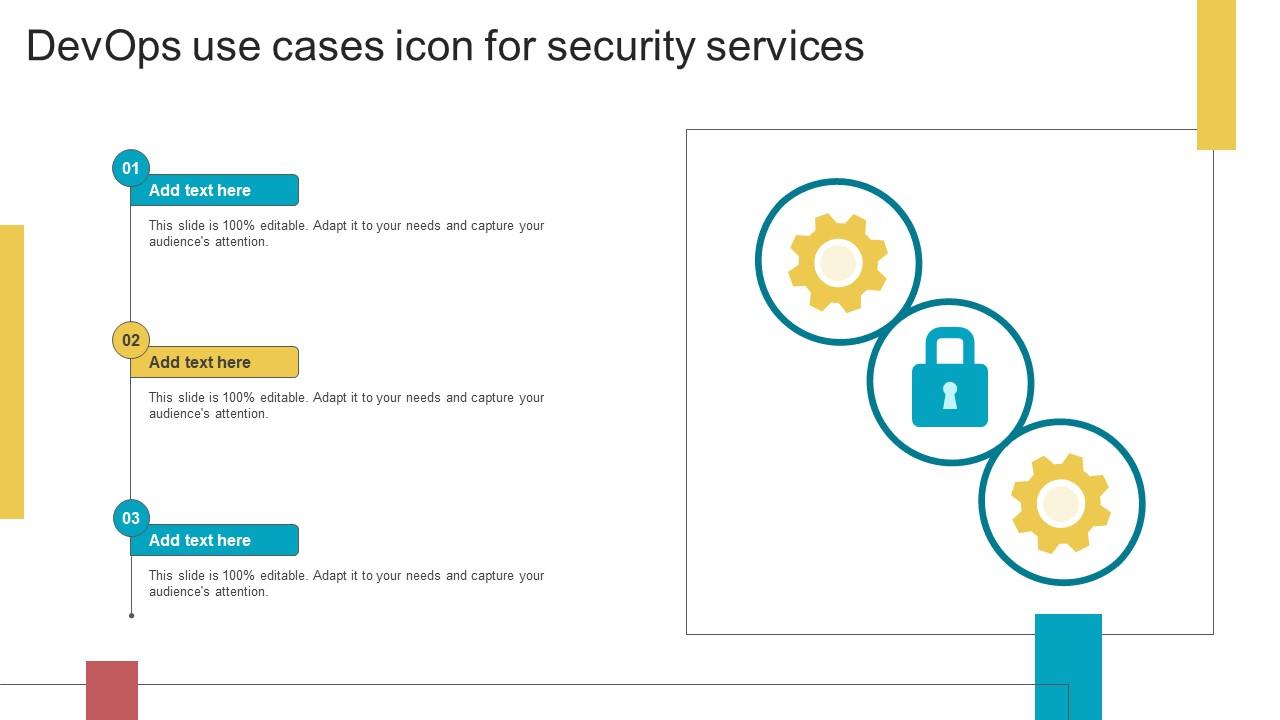 Devops Use Cases Icon For Security Services Ppt Template
