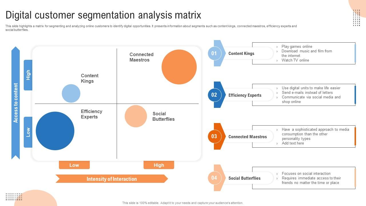 Digital Customer Segmentation Analysis Matrix Mkt Ss V Ppt Presentation