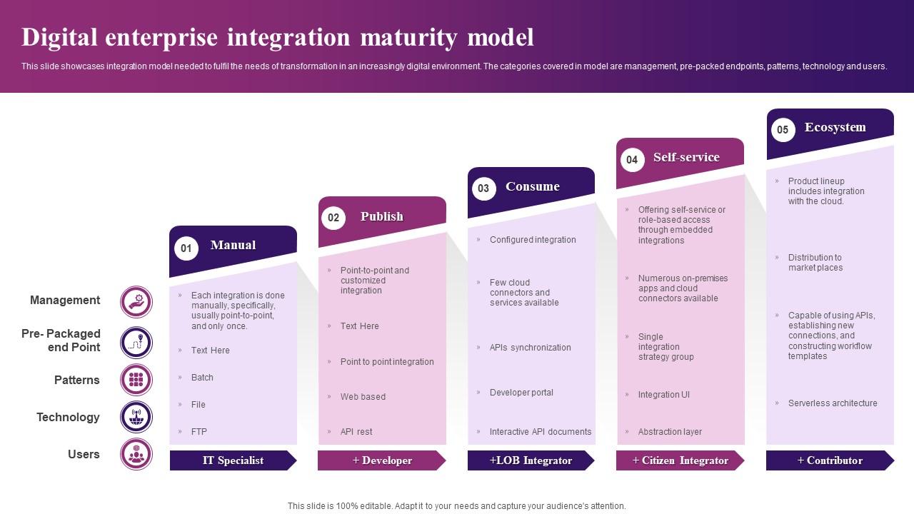 Digital Enterprise Integration Maturity Model Ppt Powerpoint