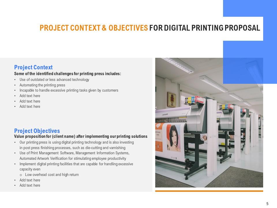 Digital Printing Proposal Powerpoint Presentation Slides Presentation Graphics Presentation