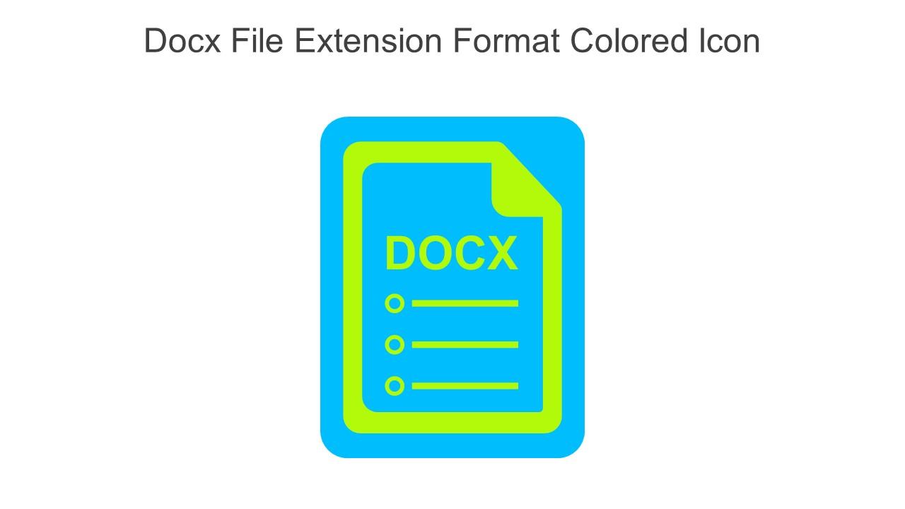 Docx File Extension Format Colored Icon In Powerpoint Pptx Png And