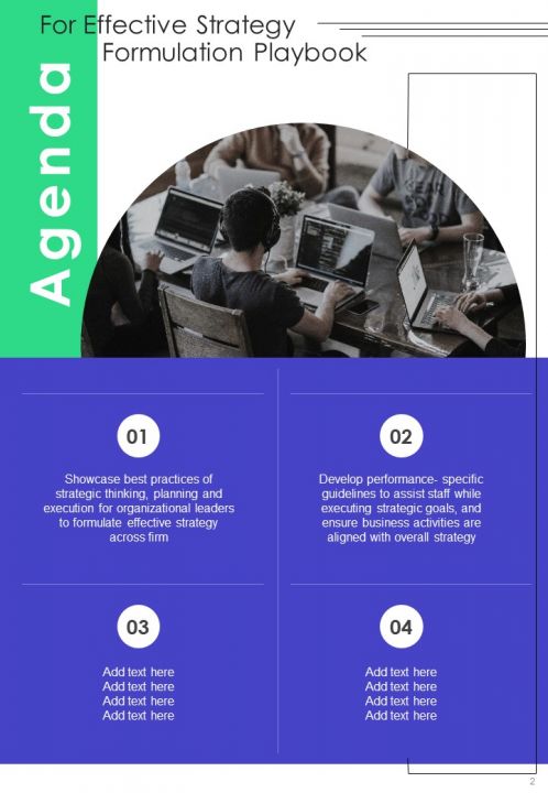 Effective Strategy Formulation Playbook Report Sample Example Document PPT Slide