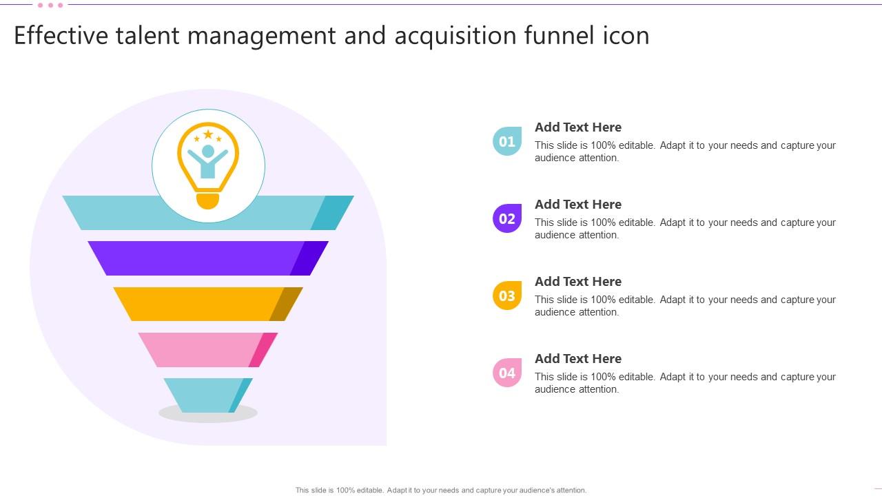 Effective Talent Management And Acquisition Funnel Icon PPT Example