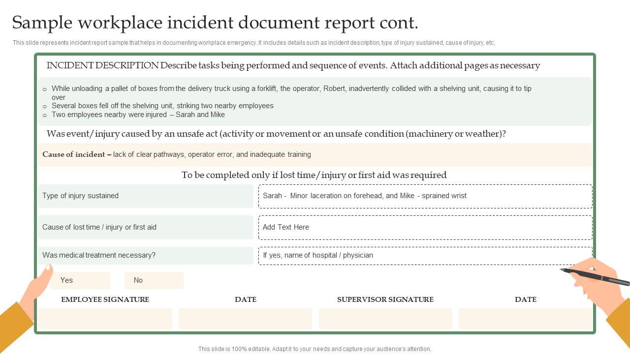 Emergency Communication System Sample Workplace Incident Document Report Dte Ss Ppt Sample