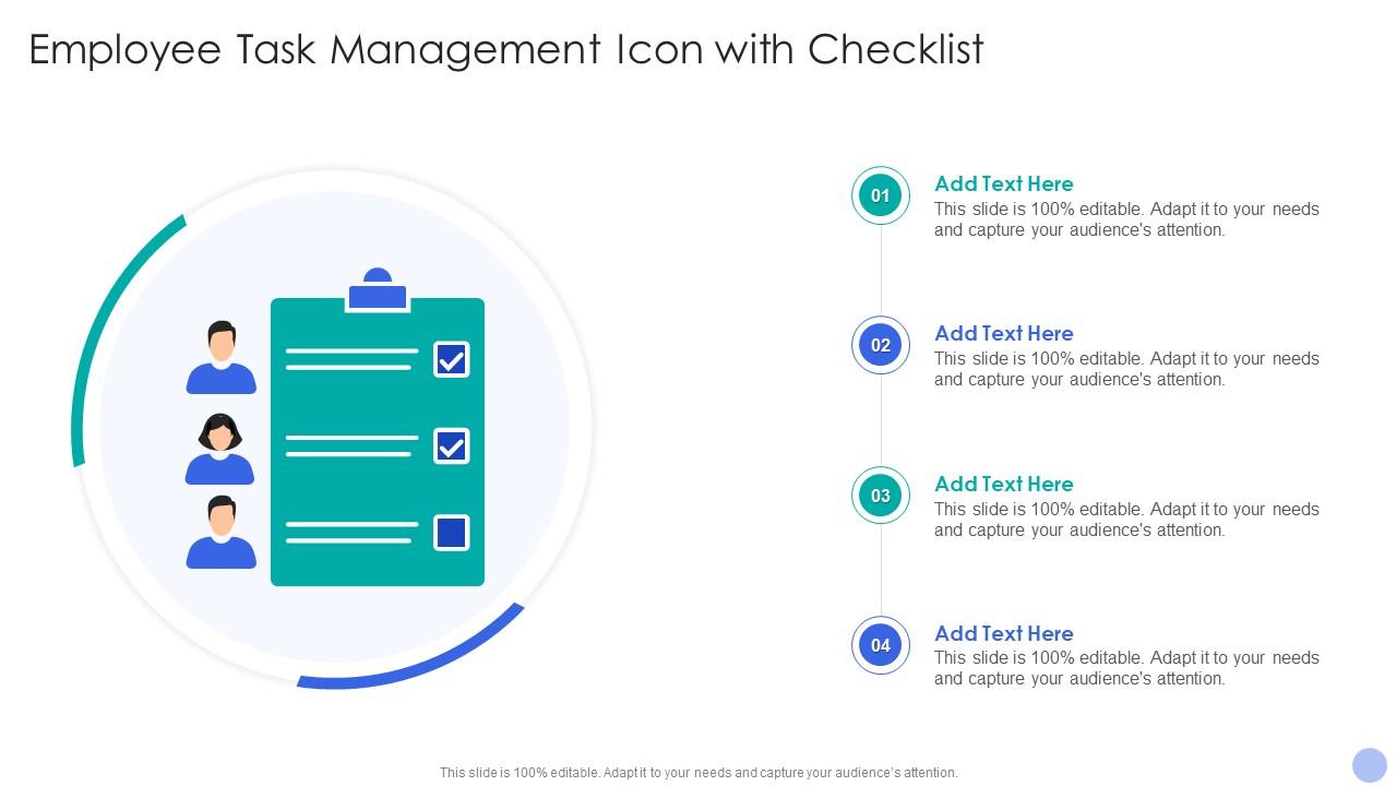 Employee Task Management Icon With Checklist | Presentation Graphics | Presentation PowerPoint ...