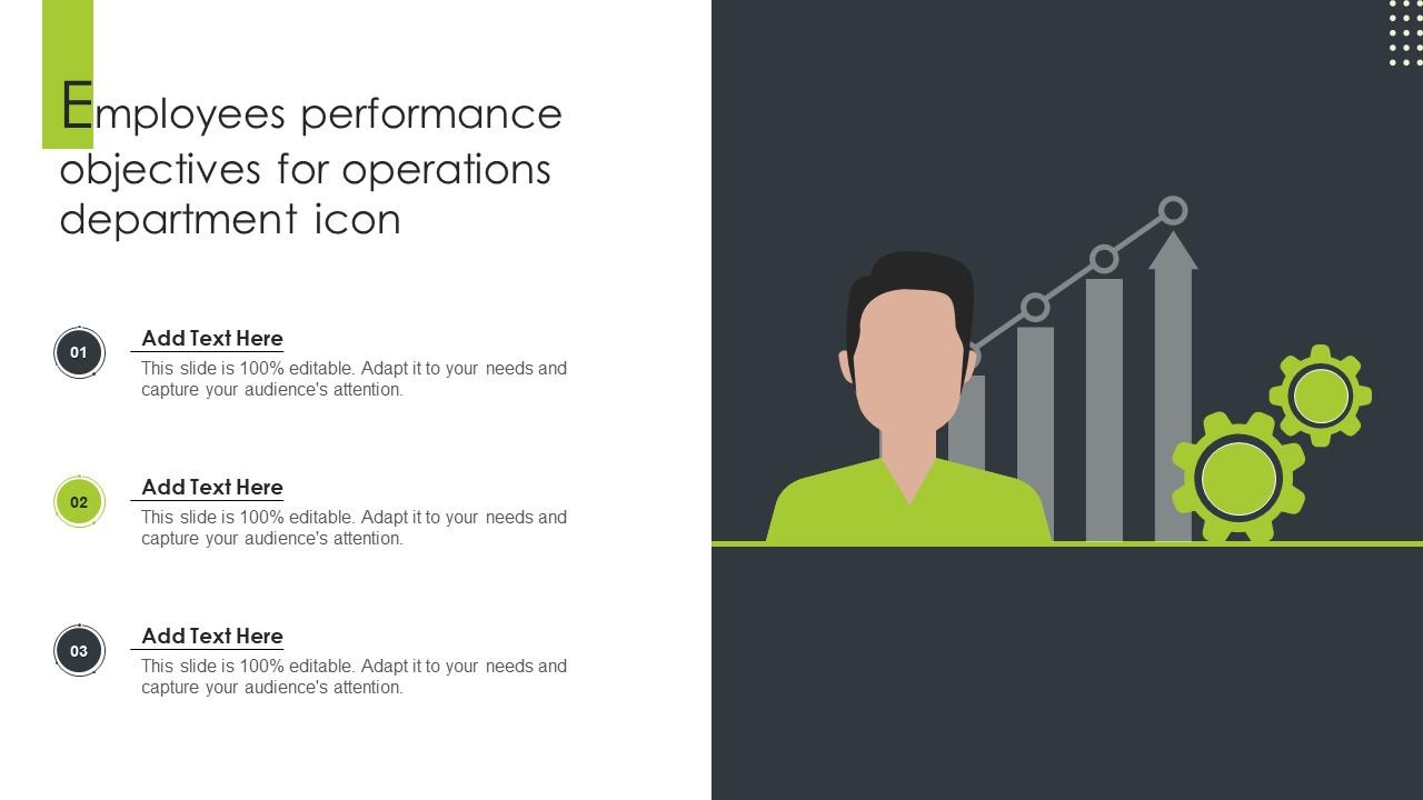 Employees Performance Objectives For Operations Department Icon PPT Example
