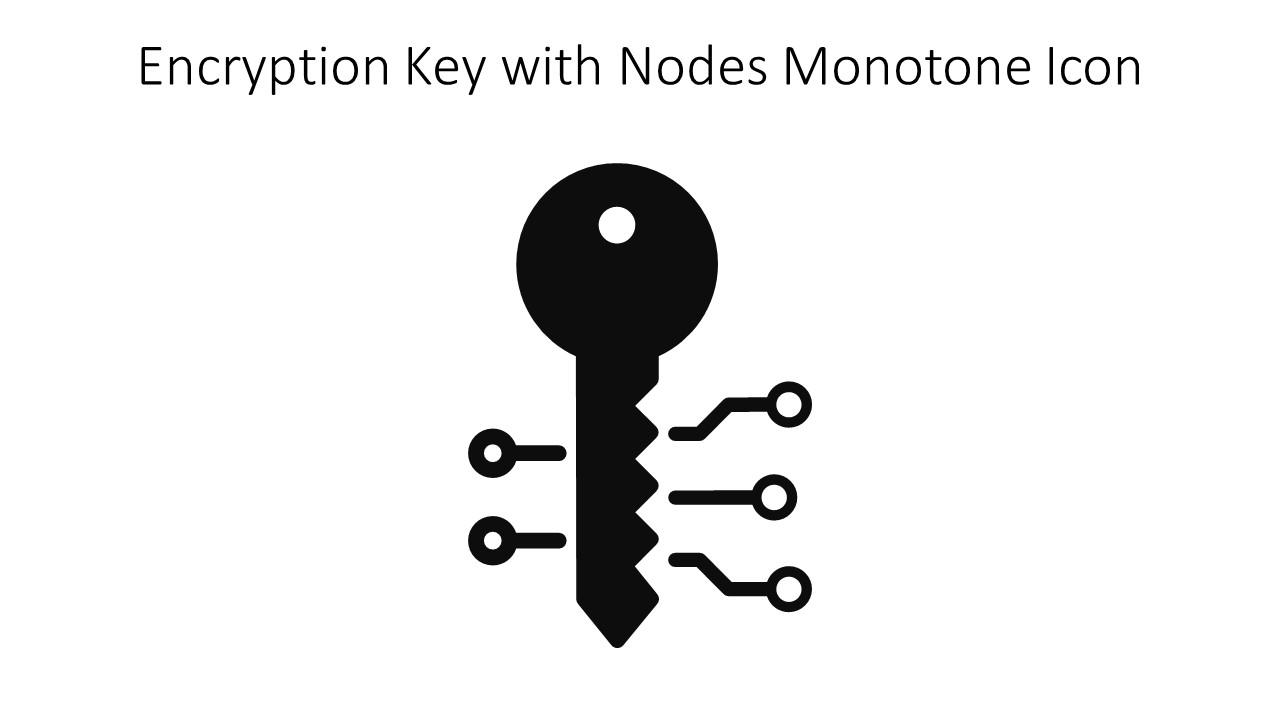 Encryption Key With Nodes Monotone Icon In Powerpoint Pptx Png And Editable Eps Format Ppt