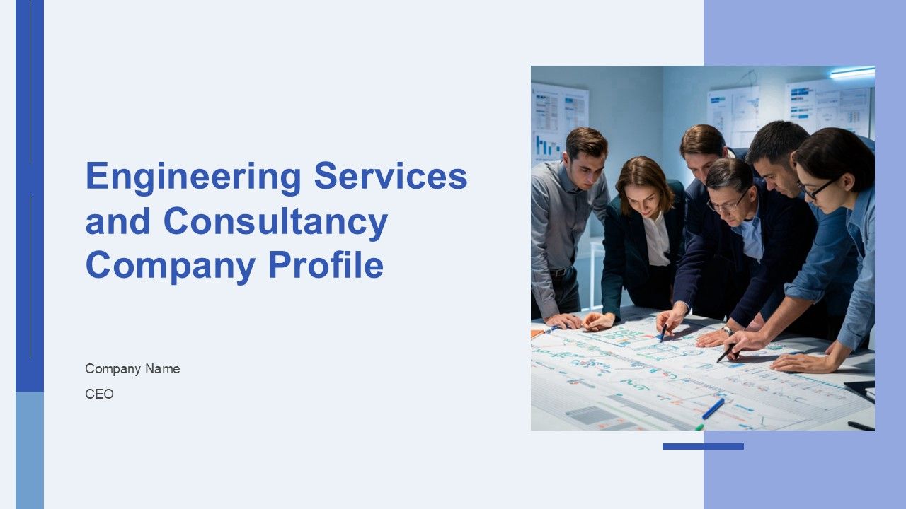 Engineering Services And Consultancy Company Profile PPT Mockup AT