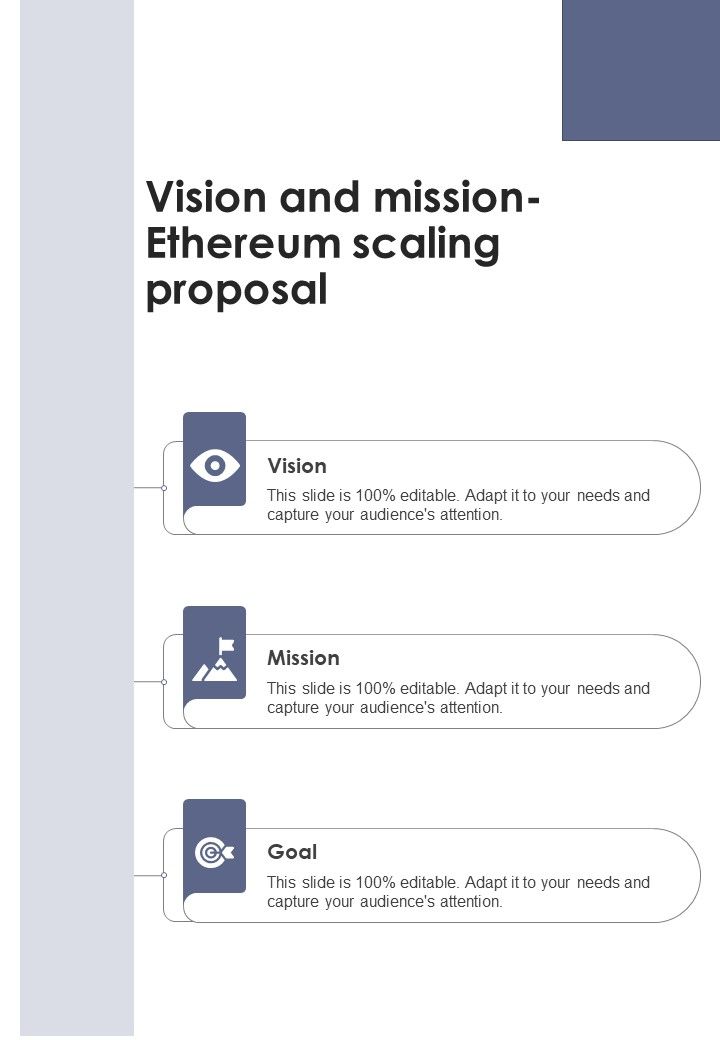 Ethereum Scaling Proposal Vision And Mission One Pager Sample Example Document PPT Presentation