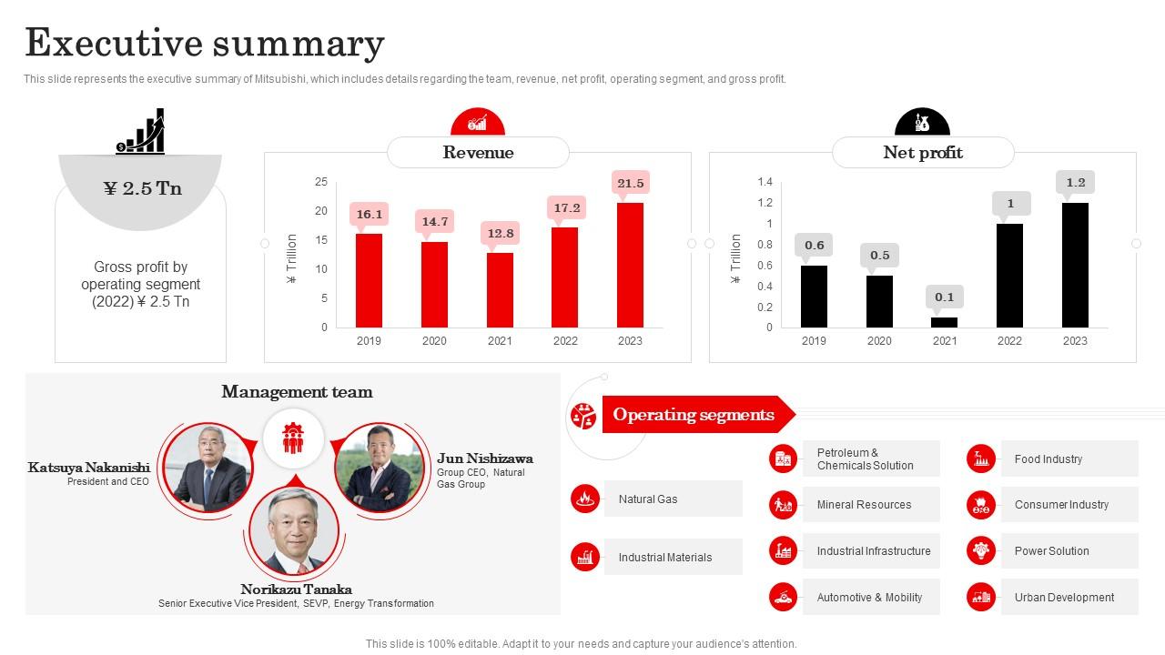 Top 10 Executive Summary Company Profile Powerpoint Presentation