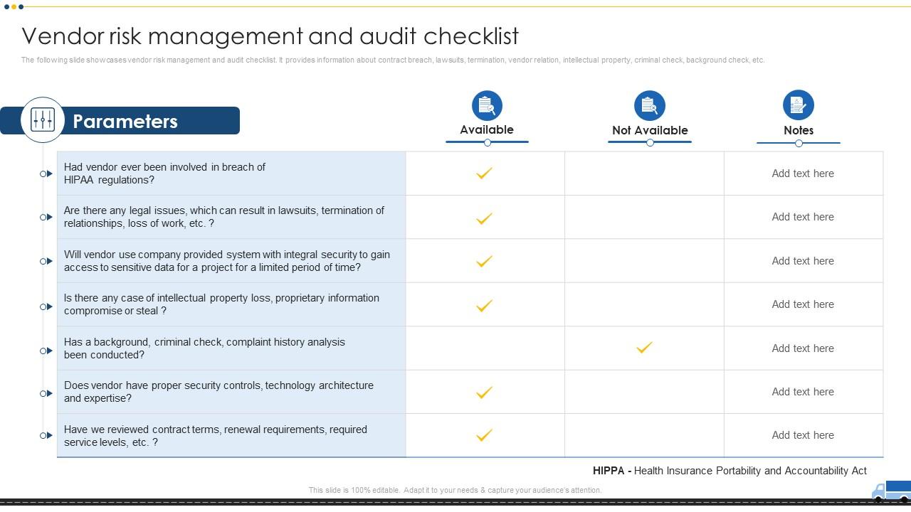 F447 Vendor Risk Management And Audit Checklist Vendor Management For ...