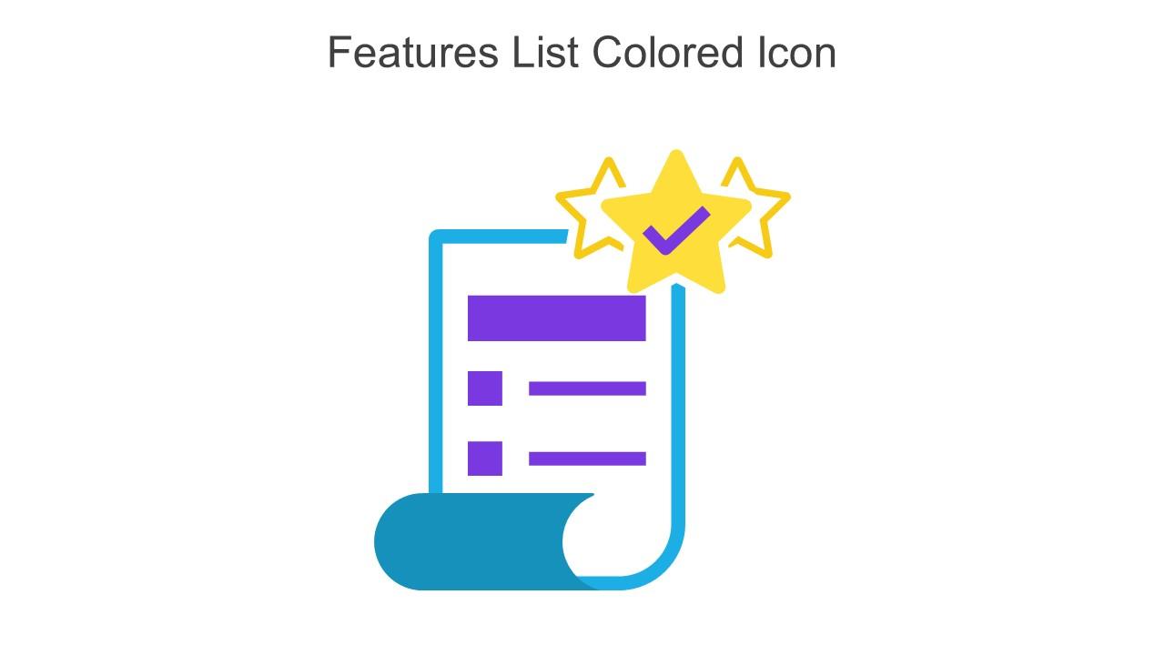Features List Colored Icon In Powerpoint Pptx Png And Editable Eps Format Ppt Slide