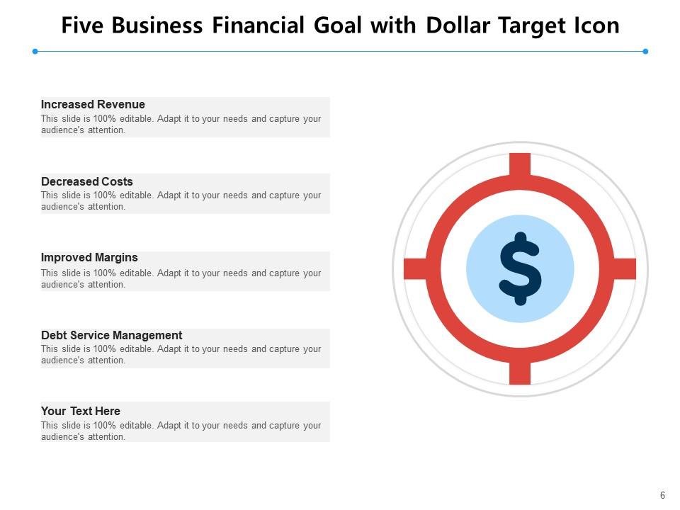 Financial Goal Arrow Target Dollar Icon Board Coins Image ...