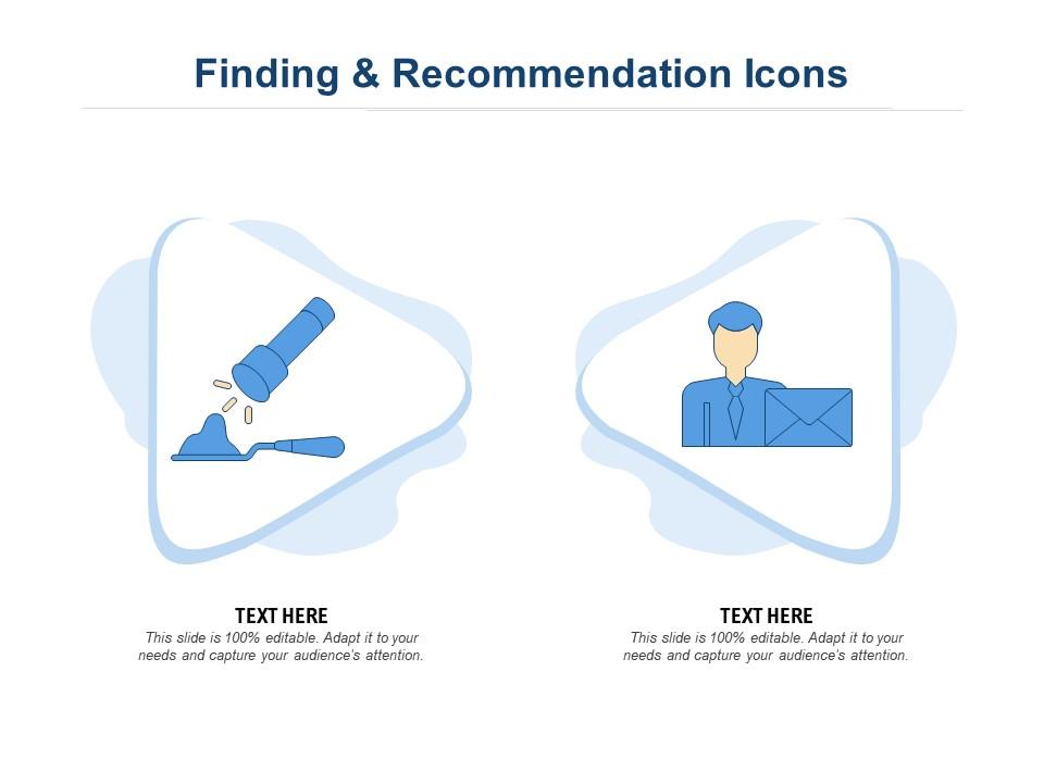 Finding And Recommendation Icons Presentation Graphics Presentation PowerPoint Example finding-and-recommendation-icons-presentation-graphics-presentation-powerpoint-example