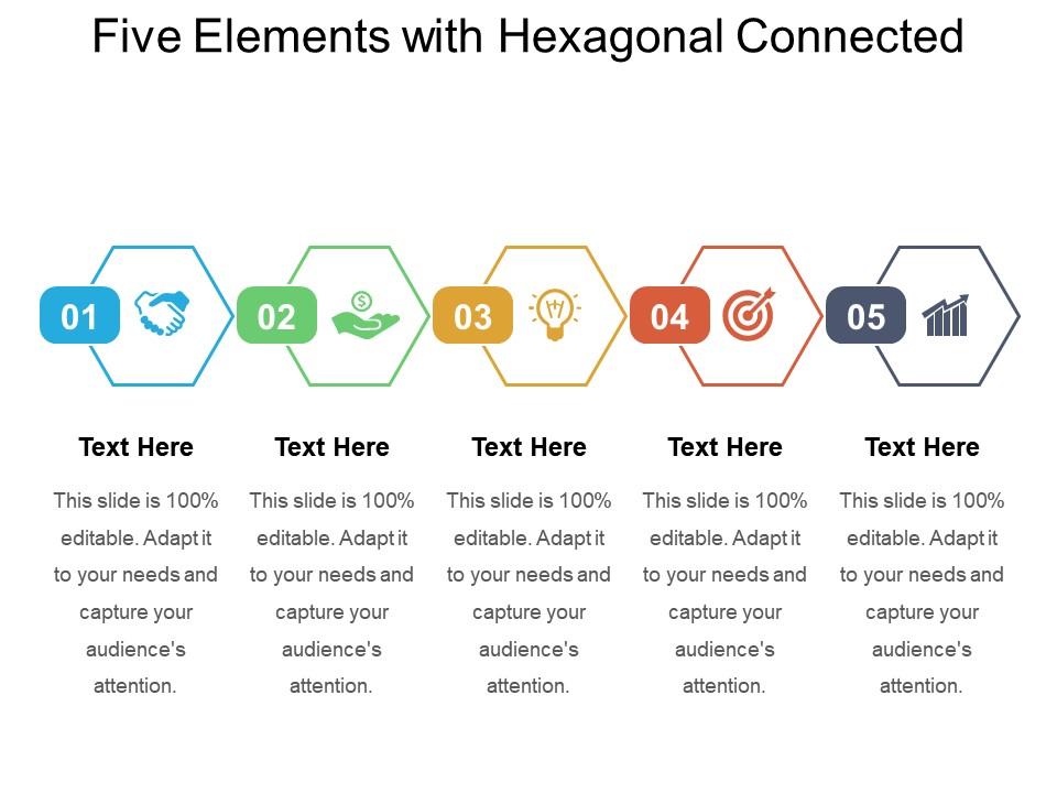Five Elements With Hexagonal Connected | Presentation PowerPoint Images ...