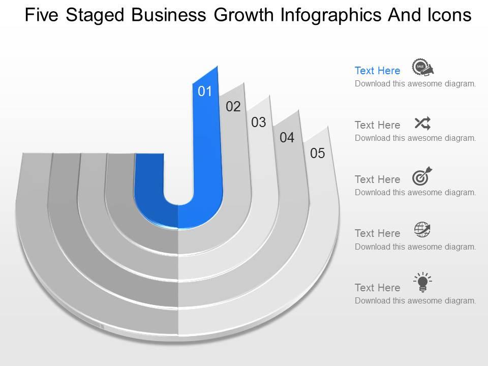 fl Five Staged Business Growth Infographics And Icons Powerpoint ...