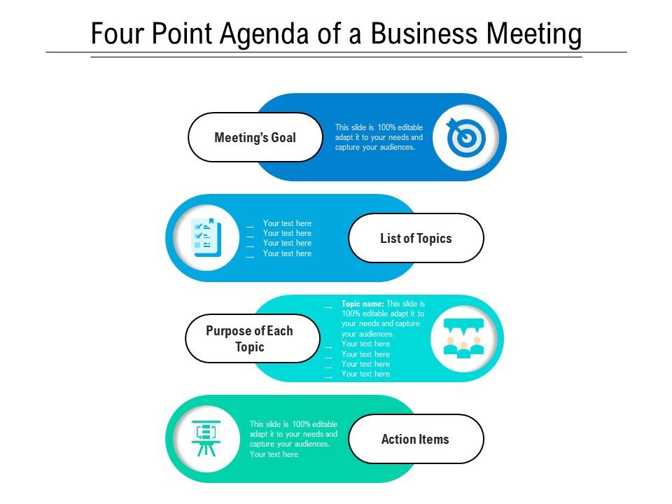 Four Point Agenda Of A Business Meeting | Presentation Graphics ...