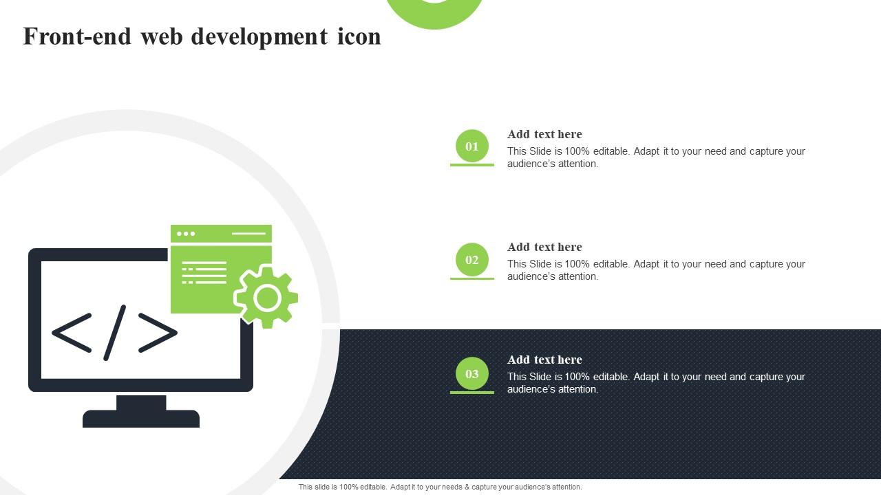Front End Web Development Icon PPT Template Front End Web Development Icon PPT Template