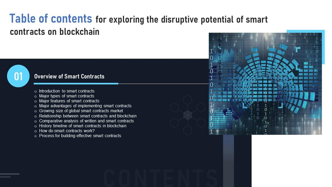G145 Table Of Contents For Exploring The Disruptive Potential Of Smart Contracts On Blockchain ...