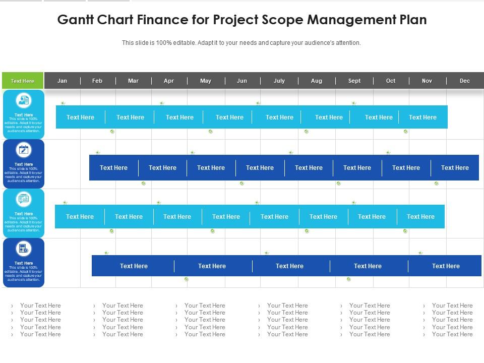 Gantt Chart Finance For Project Scope Management Plan | Presentation ...
