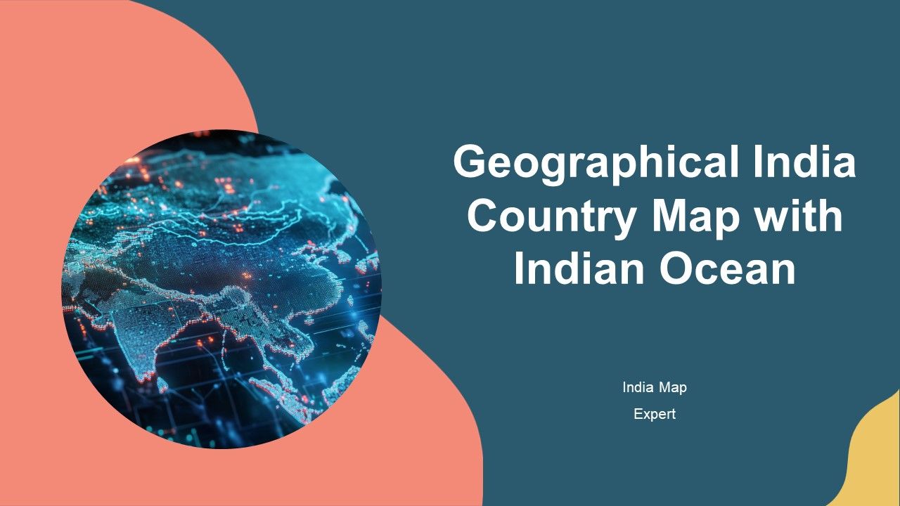Geographical India Country Map With Indian Ocean PPT Guidelines AT