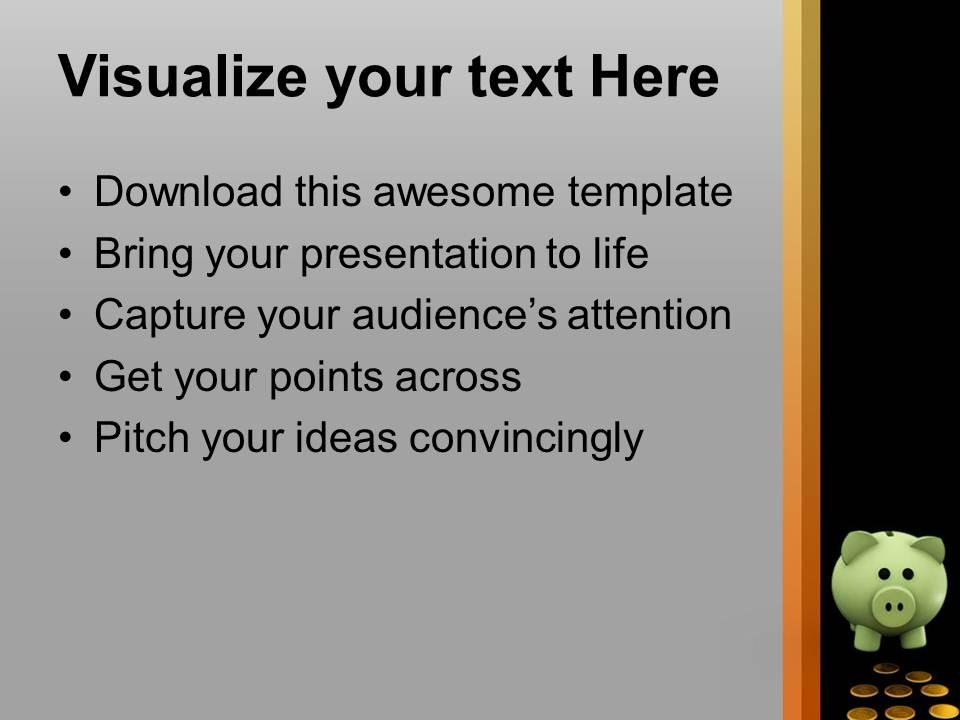 Green Piggy Bank With Coins Investment PowerPoint Templates PPT Themes ...