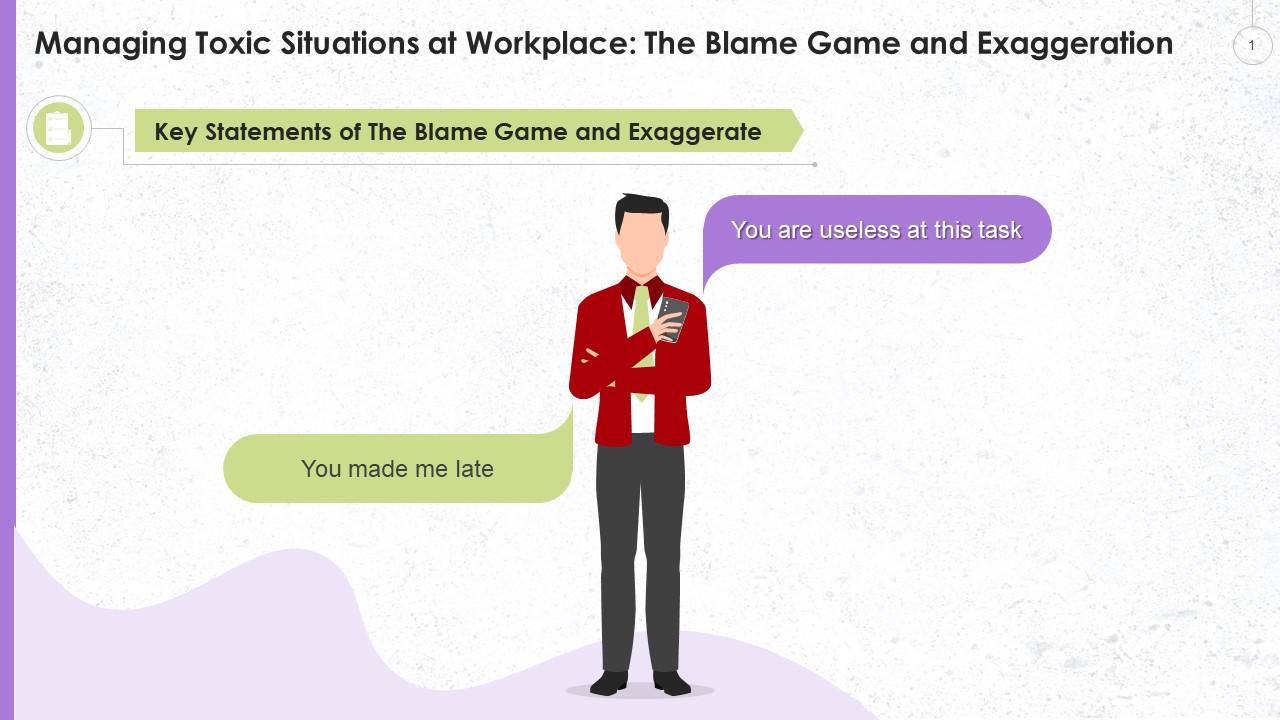 Handling The Blame Game At Workplace To Avoid Conflicts Training Ppt
