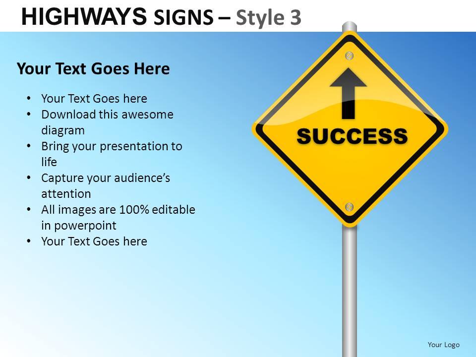Highway Signs Style 3 Powerpoint Presentation Slides | PowerPoint ...