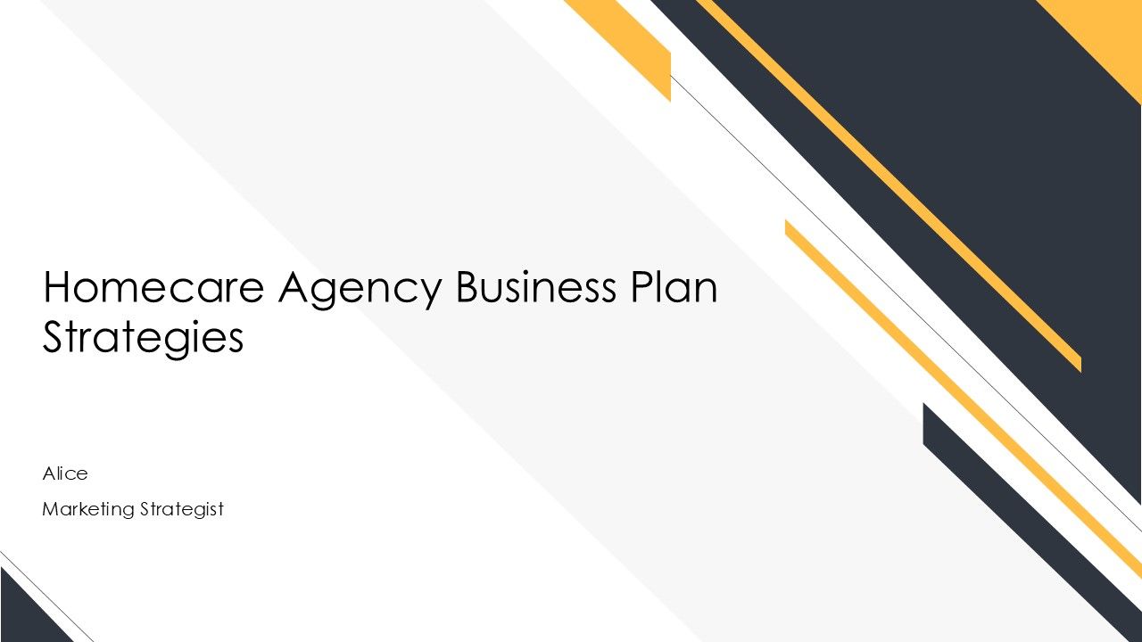 Homecare Agency Business Plan Strategies PPT Guidelines AT